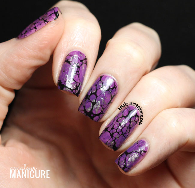 Amateur Manicure : A Nail Art Blog: Purple Turquoise Stone Nails