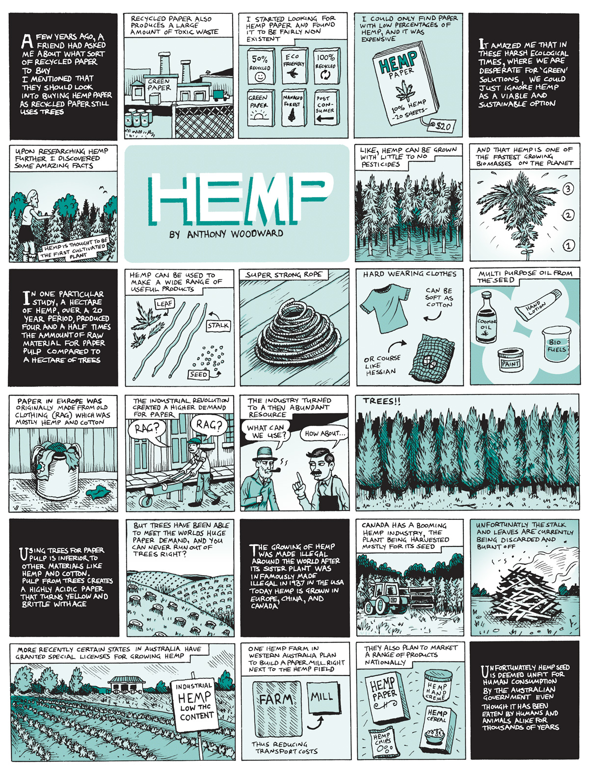 Here's a comic I made about the use of Hemp a few years ago : r/hemp