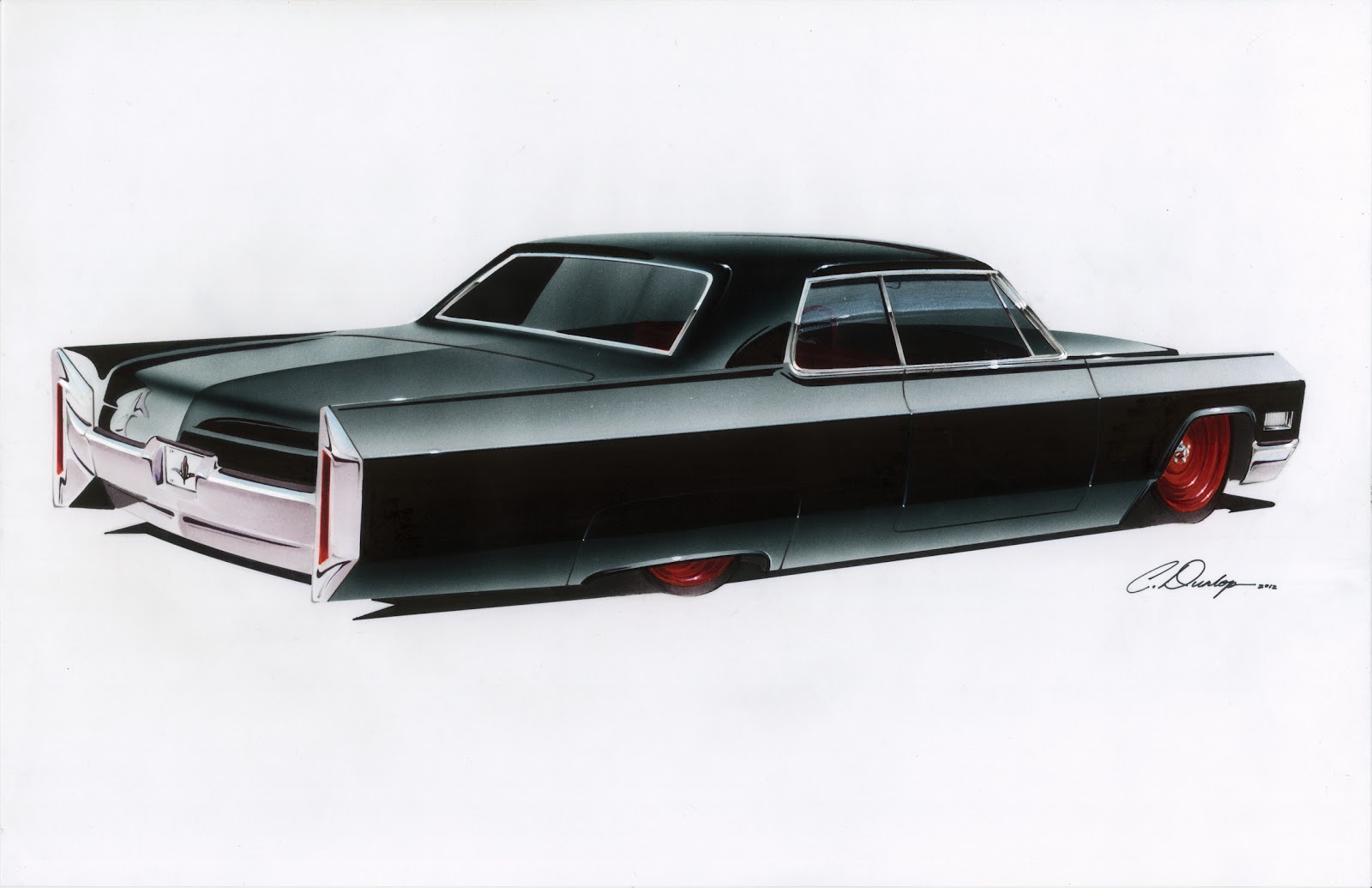 Pinstripe Chris: Custom 65 Cadillac Coupe De Ville Rendering