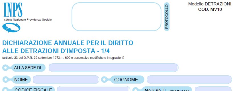 Operai Forestali Regione Piemonte: Modulo per detrazione d'imposta per ...