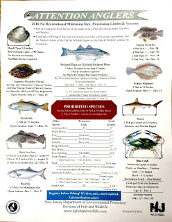 New Jersey Saltwater Fishing Regulations 2016