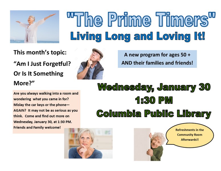 The Prime-Timers at the Library, Wednesday, January 30 – Columbia Spy
