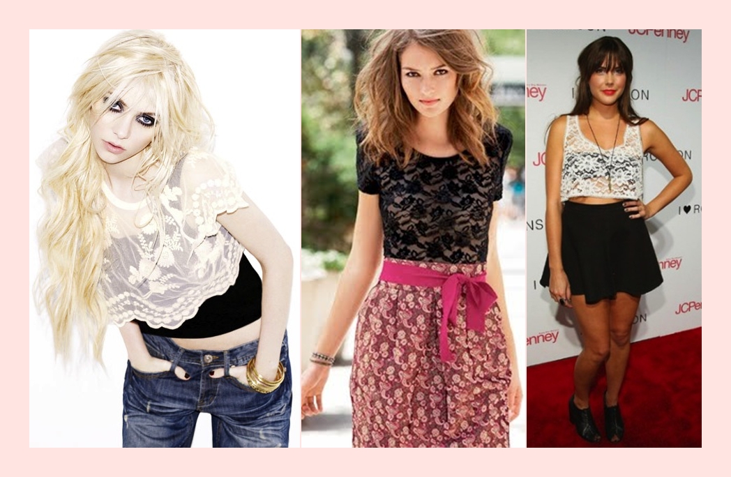 Tudo com Moda: Look Dia - Crop top de renda/ Renda grossa + acessórios ...