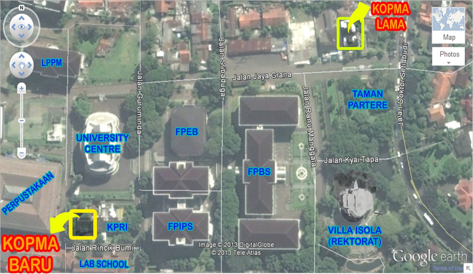 MAP TEMPAT YANG BARU ~ Kopma BS UPI