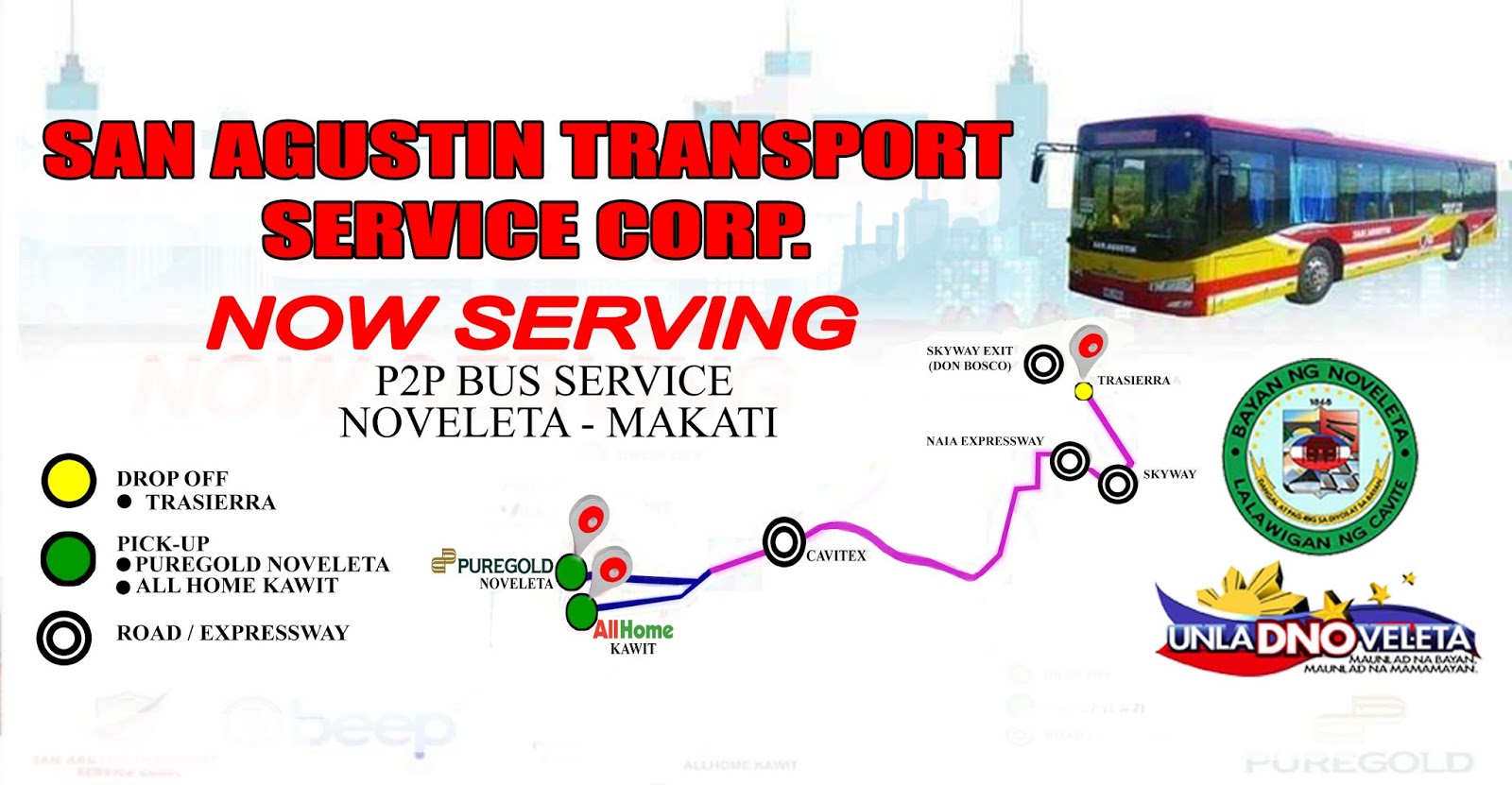 NOVELETA TOWN: San Agustin Transport Now Serving for P2P Noveleta ...