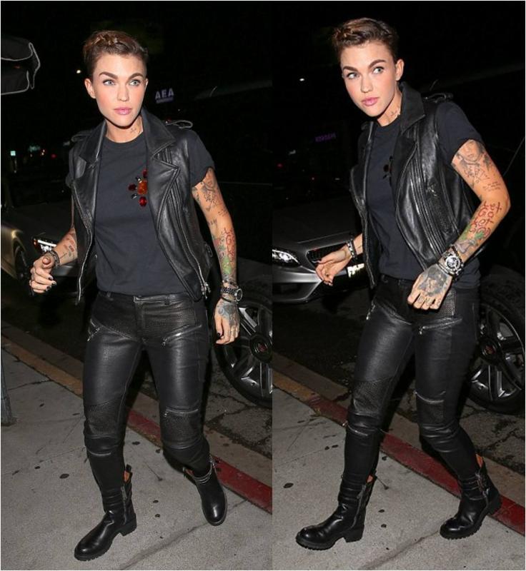 Ruby Rose in Trendy Black Leather | Fashion Blog by Apparel Search