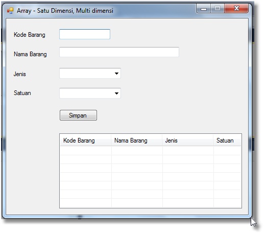 Visual Basic dan C#: Array – Satu Dimensi, Multi Dimensi vb.net