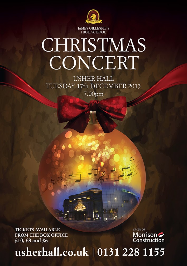 Christmas Concert Poster to be displayed outside the Usher Hall!