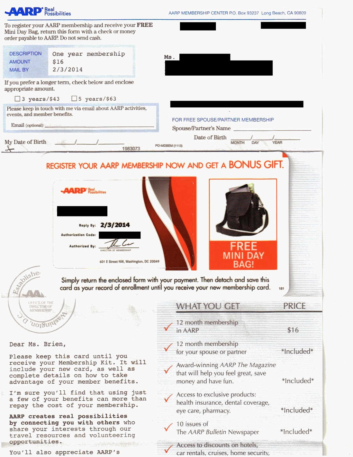 Mail That Fails: AARP and the Mini Day Bag!