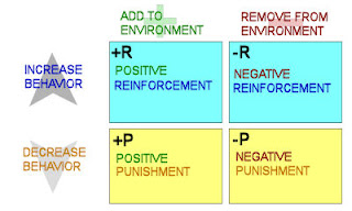 Behaviour Analysis : Positive reinforcement and negative reinforcement.
