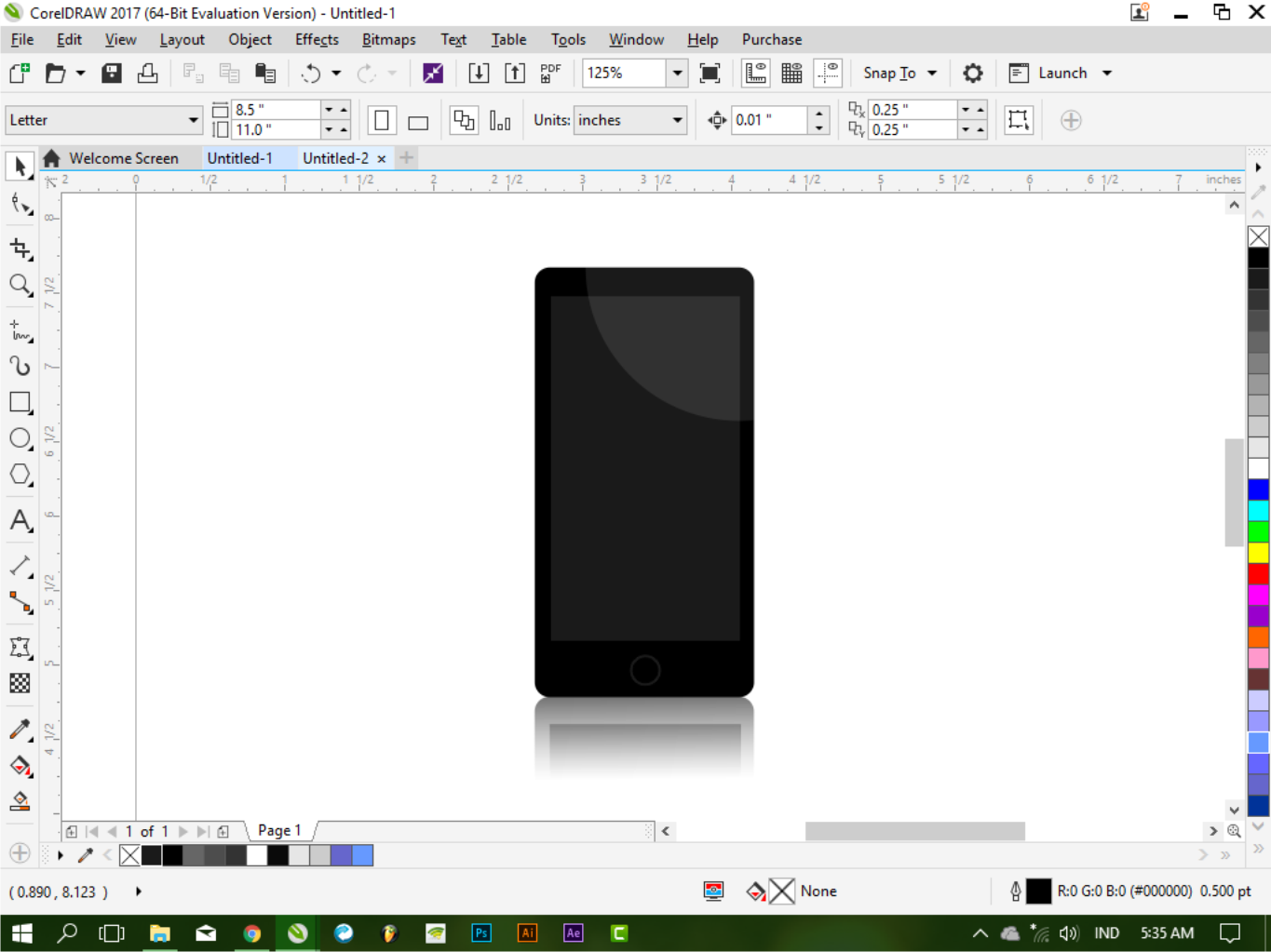 Belajar Membuat flat design handphone di Coreldraw ~ Ilmugrafika.id