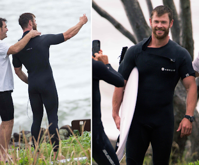 my new plaid pants: Chris Hemsworth Wears That Wetsuit