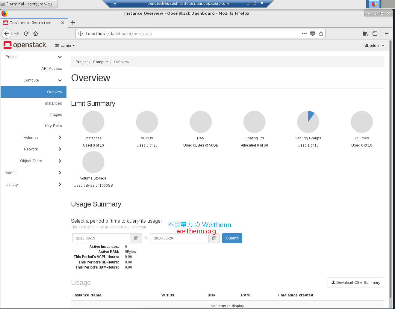 CentOS 7.5 透過 RDO 安裝 OpenStack Queens ~ 不自量力 の Weithenn