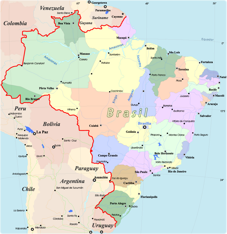 Brasil: Mapa do Brasil - Político