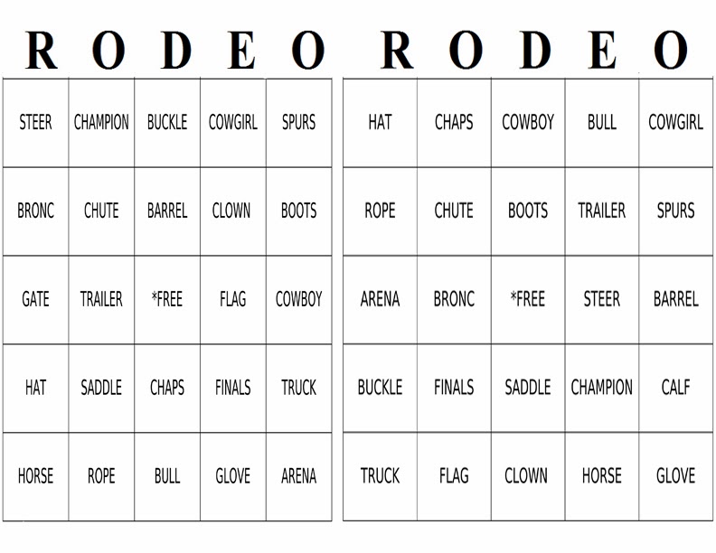 RODEO BINGO