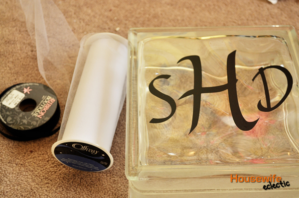 Monogram Glass Block - Housewife Eclectic