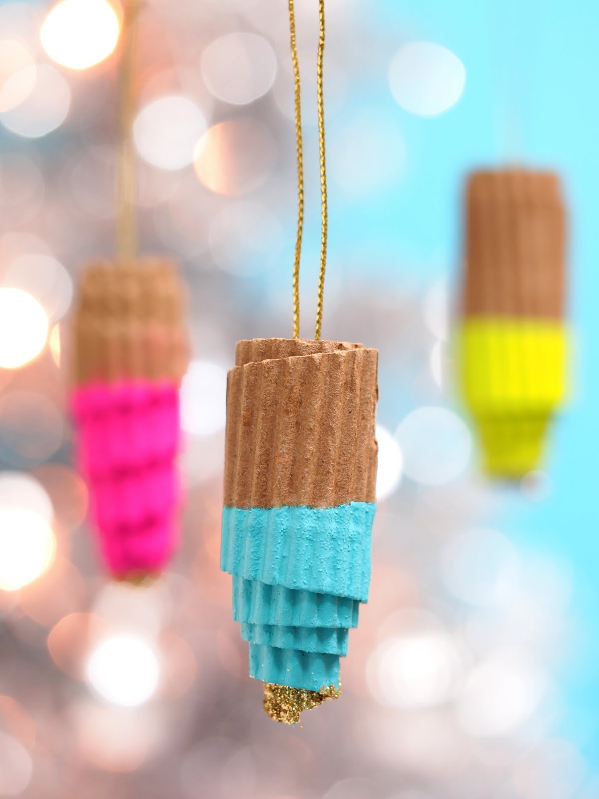The Tiny Funnel: Recycled Cardboard Coffee Cup Sleeve Ornaments