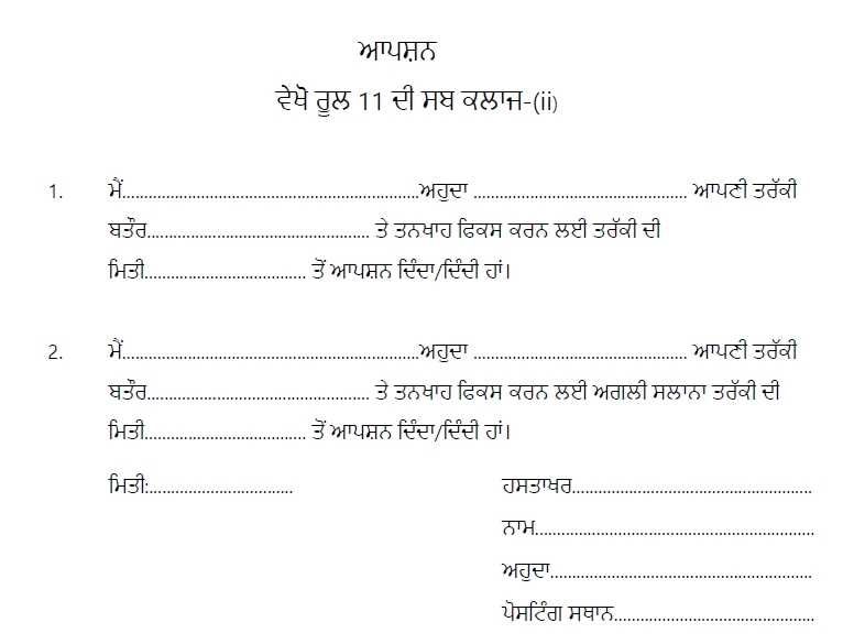 Punjab Govt. Notifications and Circulars(Non-Official): How to Fill ...