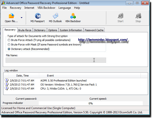 လြင္မင္းဗိုလ္(နည္းပညာ): Elcomsoft Advanced Office Password Recovery Pro ...