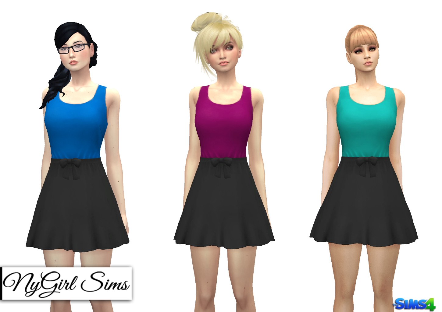 NyGirl Sims 4: Gathered Waist Sundress with Bow