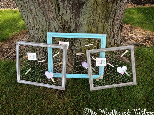 The Weathered Willow: Chicken Wire Message Frame