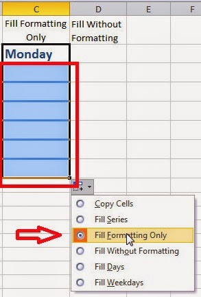 Excel Helps You: Shortcuts - AutoFill Options