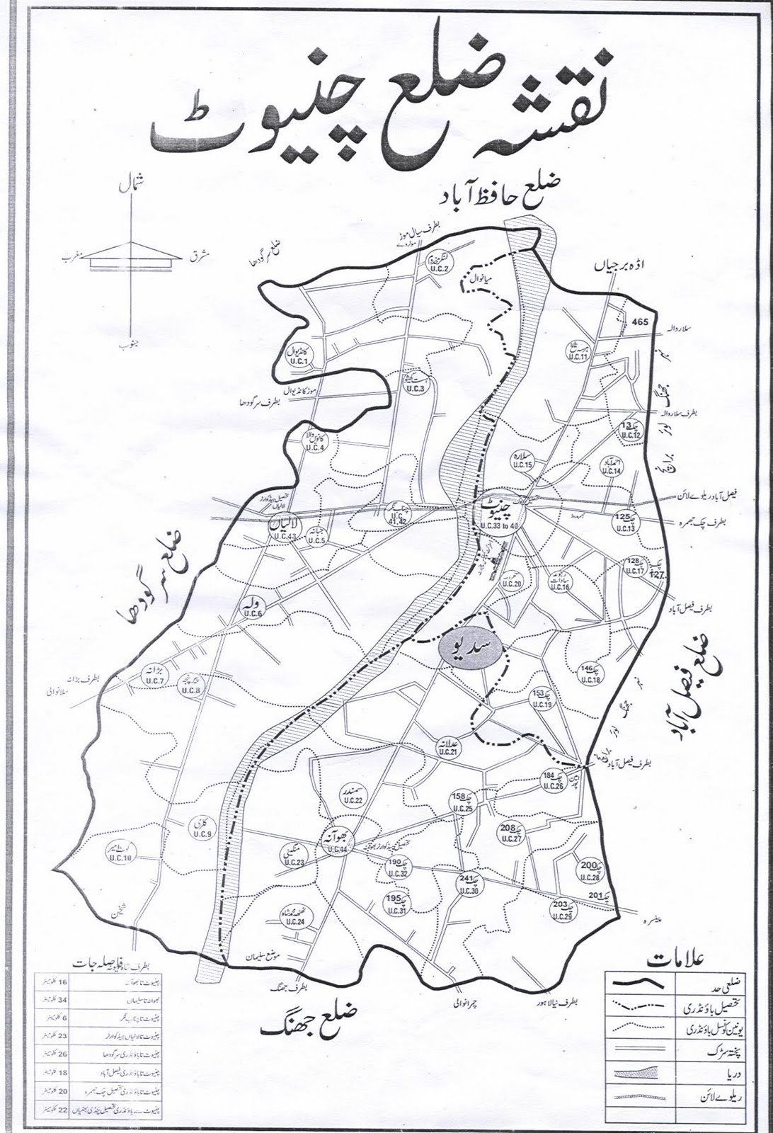 Sociology: My Paradigm: Detailed Map of District the Chiniot