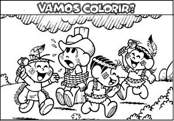 CANTINHO DA MAMI: Dia do índio com a Turma da Mônica para colorir.