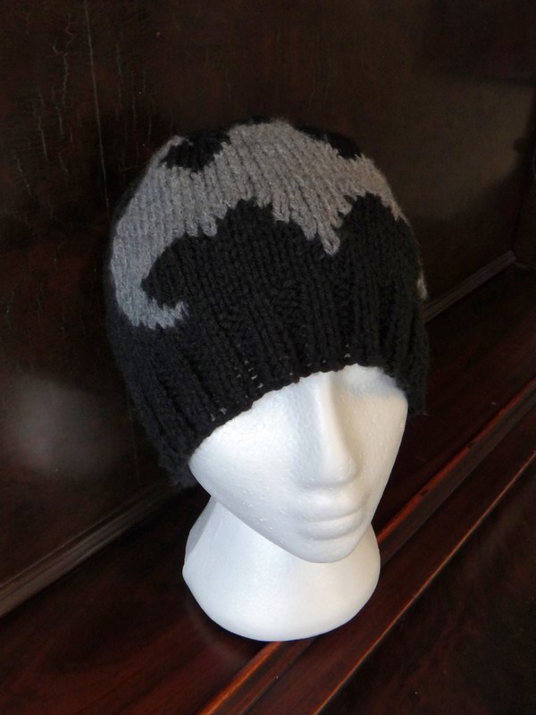Grandma Swills' Handcrafted Knits: Handmade Knitted Adult Batman Hat