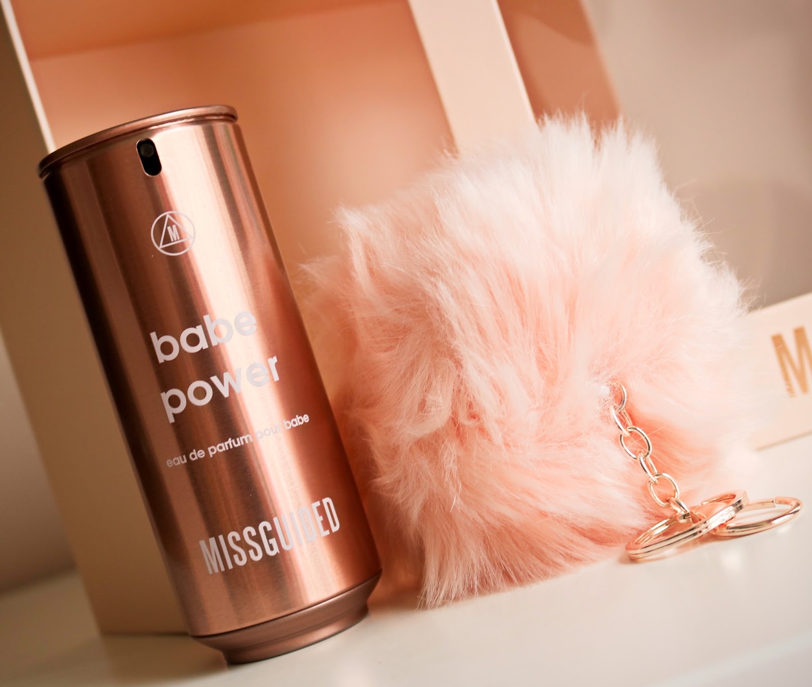 Missguided Babe Power Perfume & Faux Fur Keyring set | I Am Fabulicious