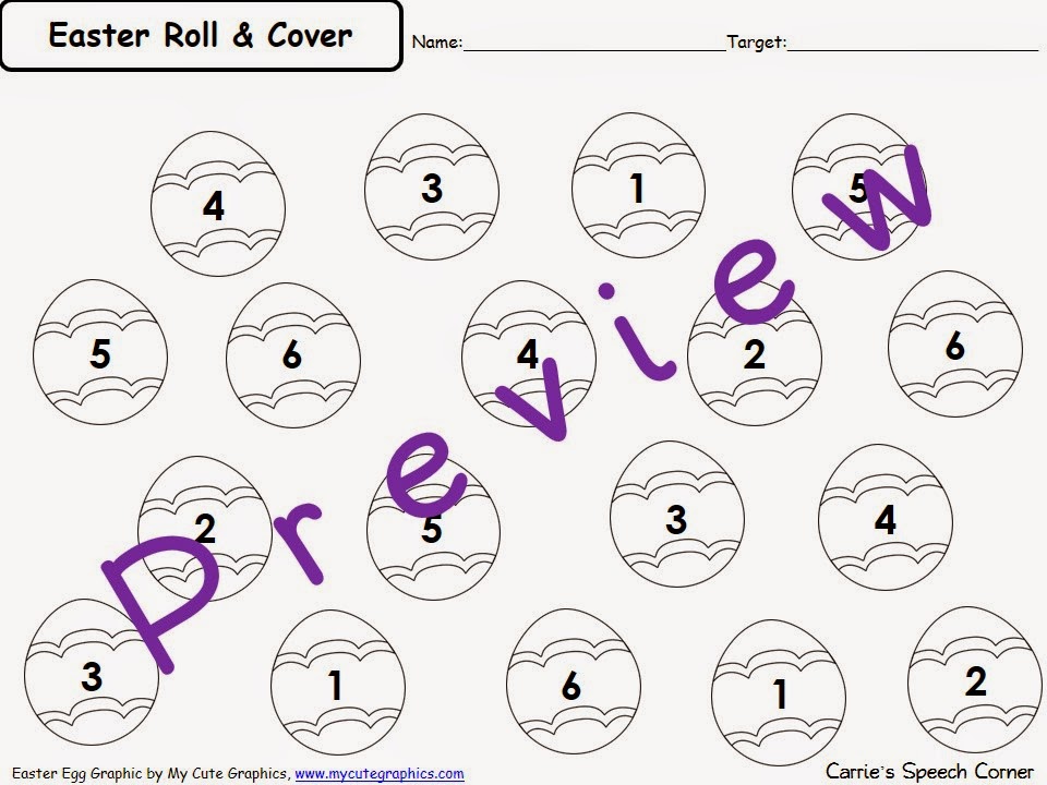 Carrie's Speech Corner: Easter Roll & Color