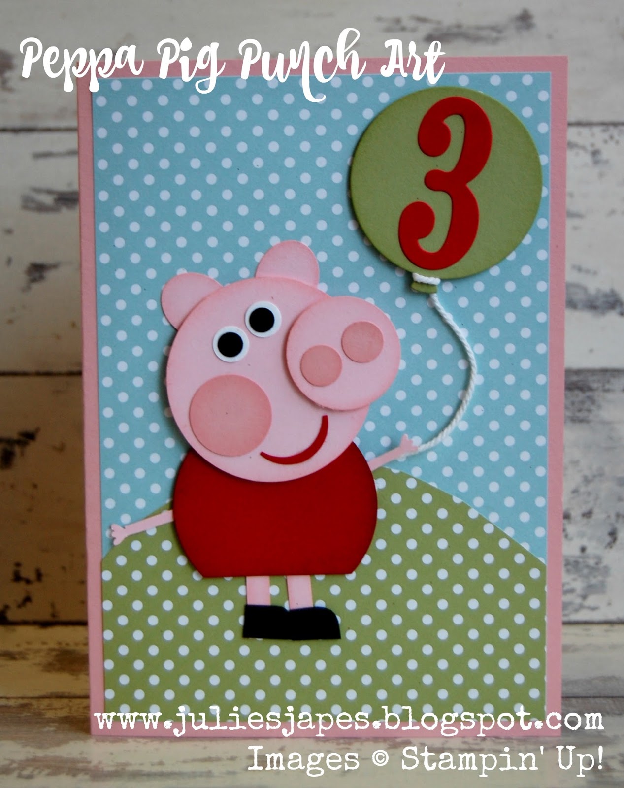 Peppa Pig Punch Art card - The Paper Haven