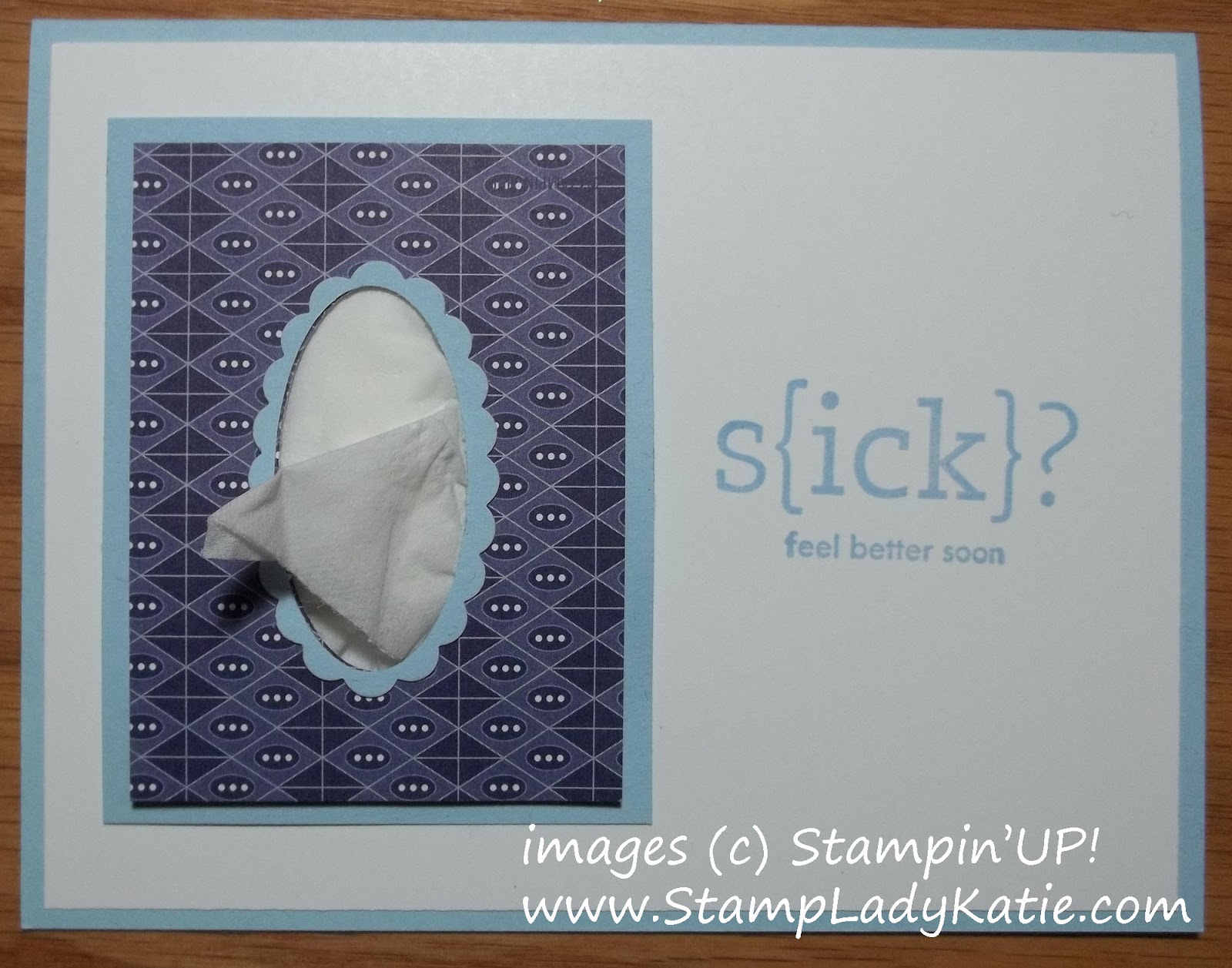StampLadyKatie.com: Tissue Box Punch Art Get Well Card