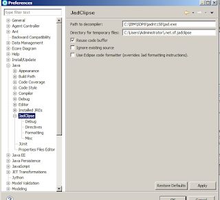 IBM WebSphere Commerce Server: Install Java Decompiler in Rational Application Developer (WCS).