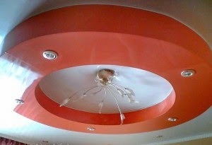 10 Red gypsum false ceiling design for living room 2015