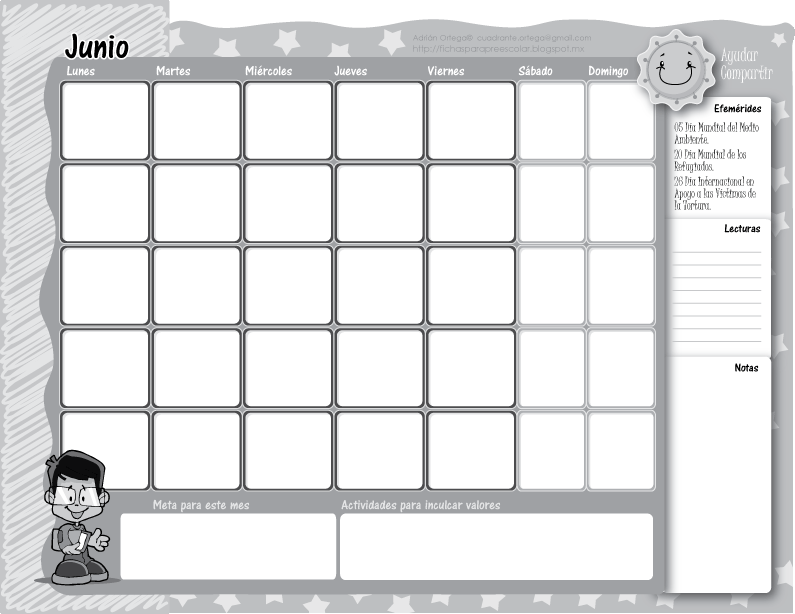 Fichas para preescolar: Planeador mayo y junio