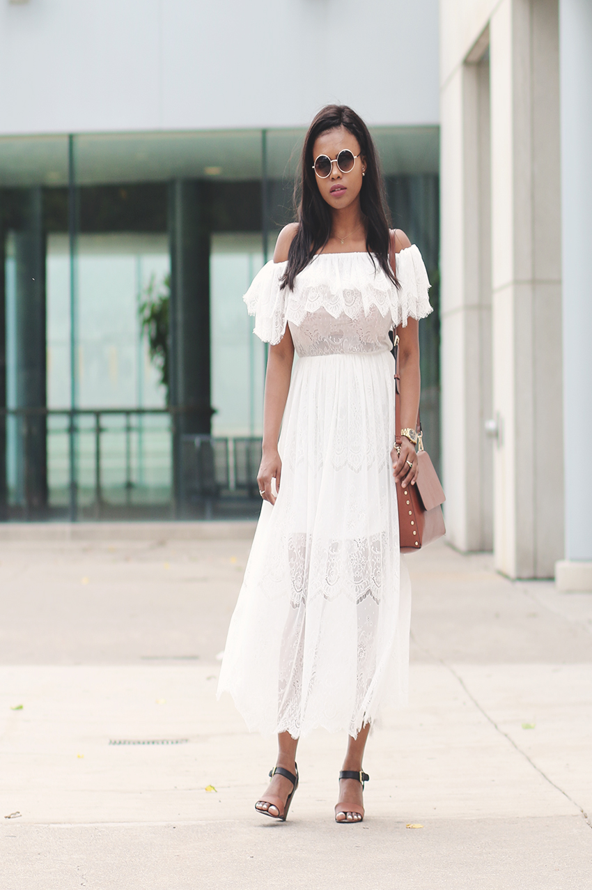 Dadou~Chic: White Lace Off Shoulder Dress
