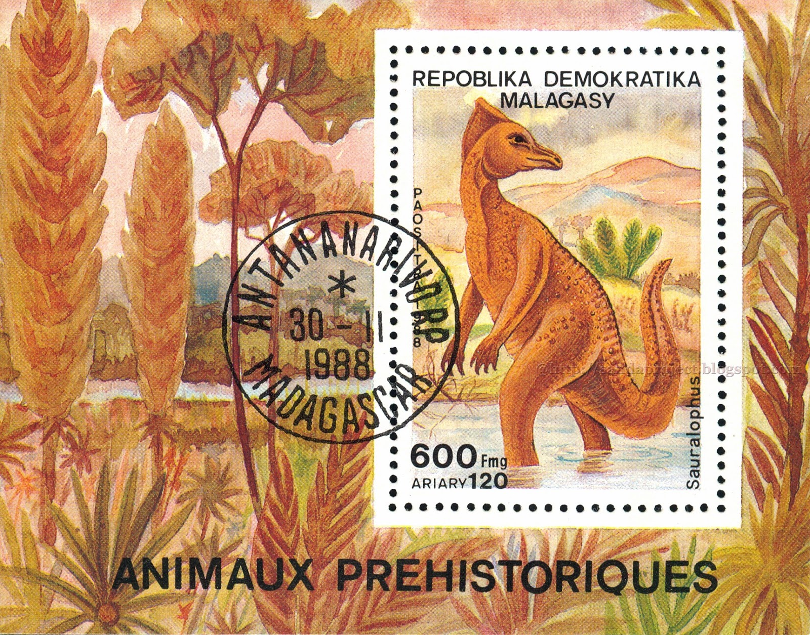 Sanda Project Stamps Collection: Sauralophus (Madagascar Postage stamp)
