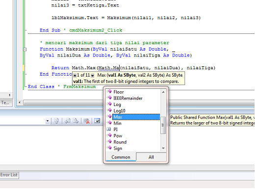 Logika Pemrograman: Bab 5. Visual Basic .NET Belajar Dari Contoh