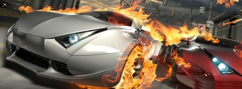 Racing Cars Facebook cover ~ Covers Junction