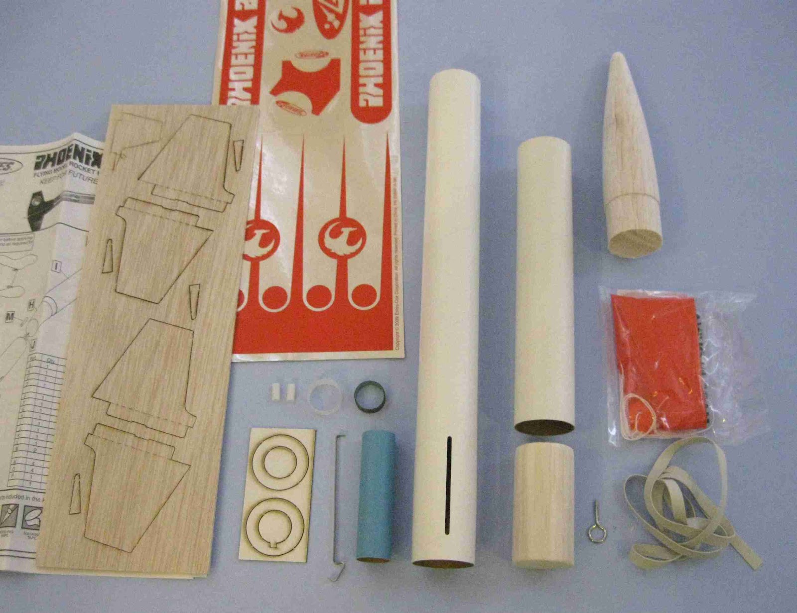 Model Rocket Building: Estes Phoenix Bird Part 1 Parts