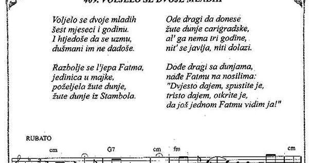 NOTE | DOMACE I STRANE: VOLJELO SE DVOJE MLADIH NOTE AKORDI TEKST