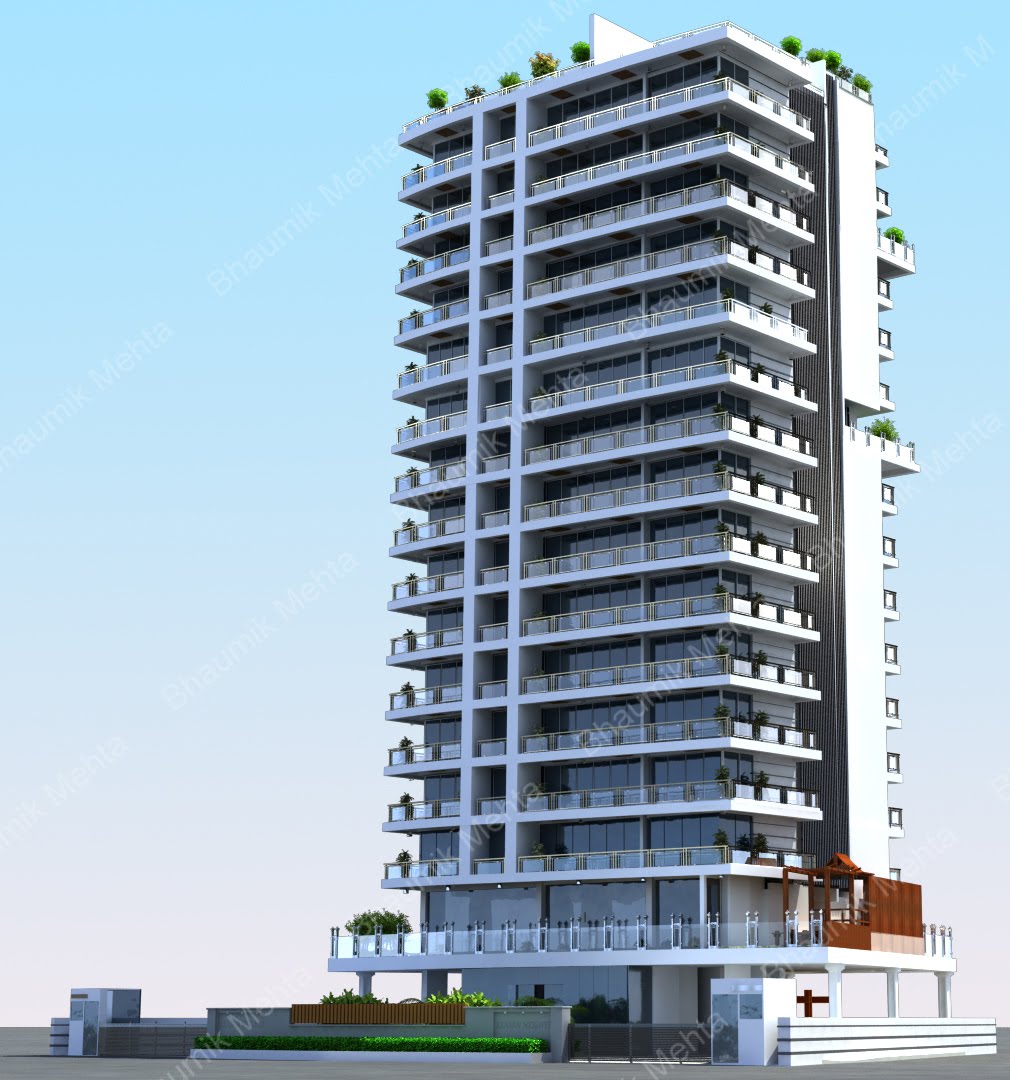 Bhaumik Mehta's 3d creations: Highrise Building project