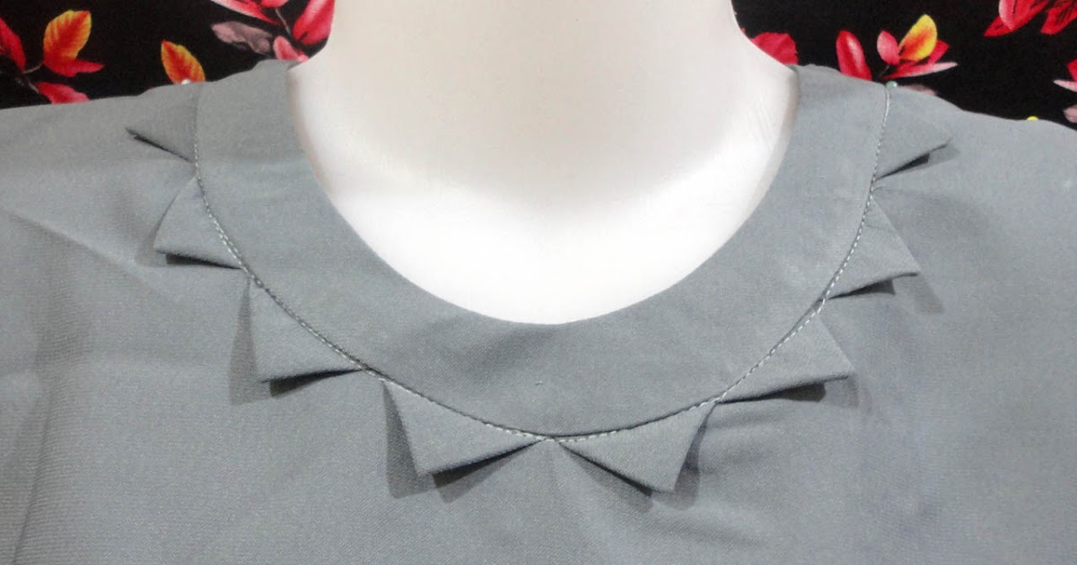 tutorial menjahit blouse model leher bundar membentuk bunga matahari
