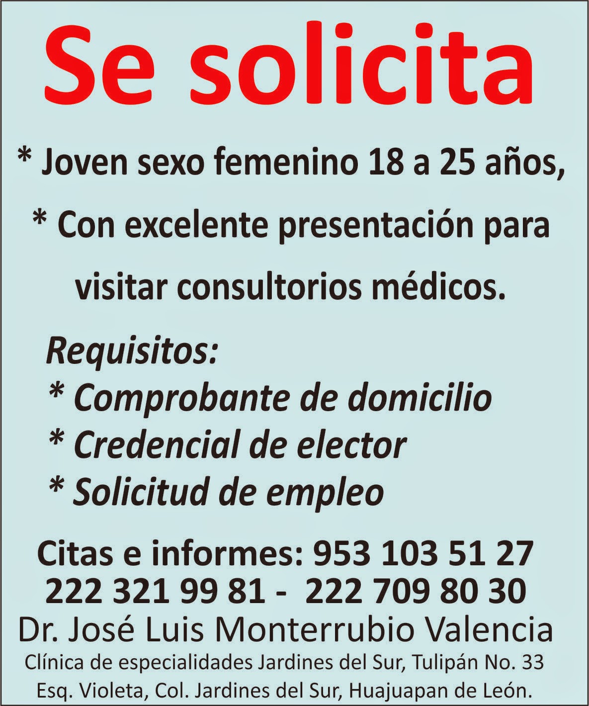 Correo Mixteco: Se Solicita Personal
