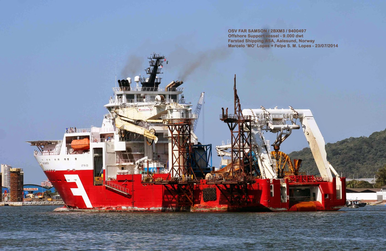 Santos Shiplovers: OSV Far Samson / 2BXM3 - Primeira escala no porto ...