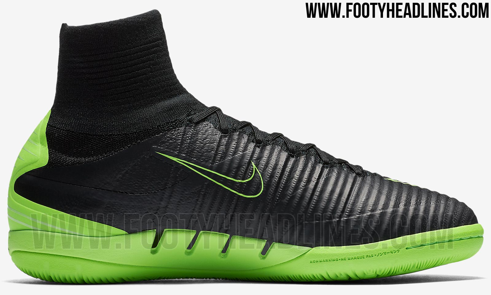 Black & Electric Green Nike MercurialX Proximo II Dark Lightning Boots ...