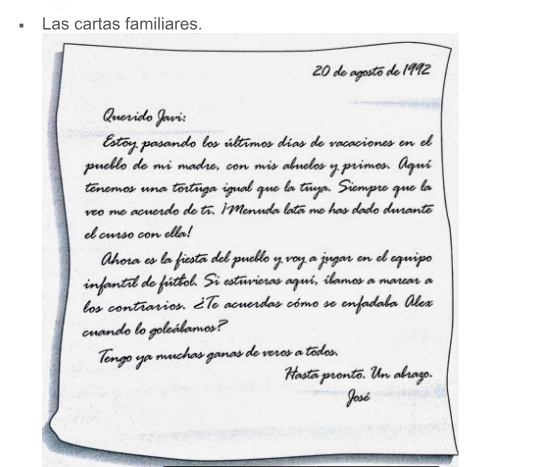 TEXTO EPISTOLAR. EJEMPLO ~ Producción de textos escritos