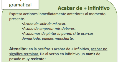 Blog di Spagnolo: Acabar de + infinitivo (2A)