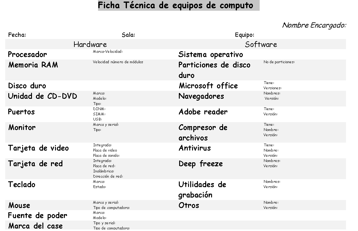 Seguridad informática : Ficha técnica de computo 2
